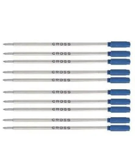 10 Genuine Cross Medium Ballpoint Blue Refills (Bulk Pack)
